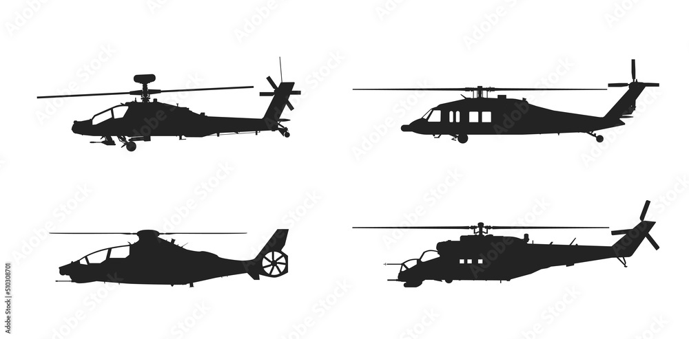 Vecteur Stock military helicopter icon set. air force and army symbols ...