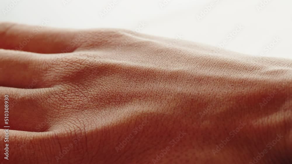 Black skin texture close-up. African American person, hand surface ...