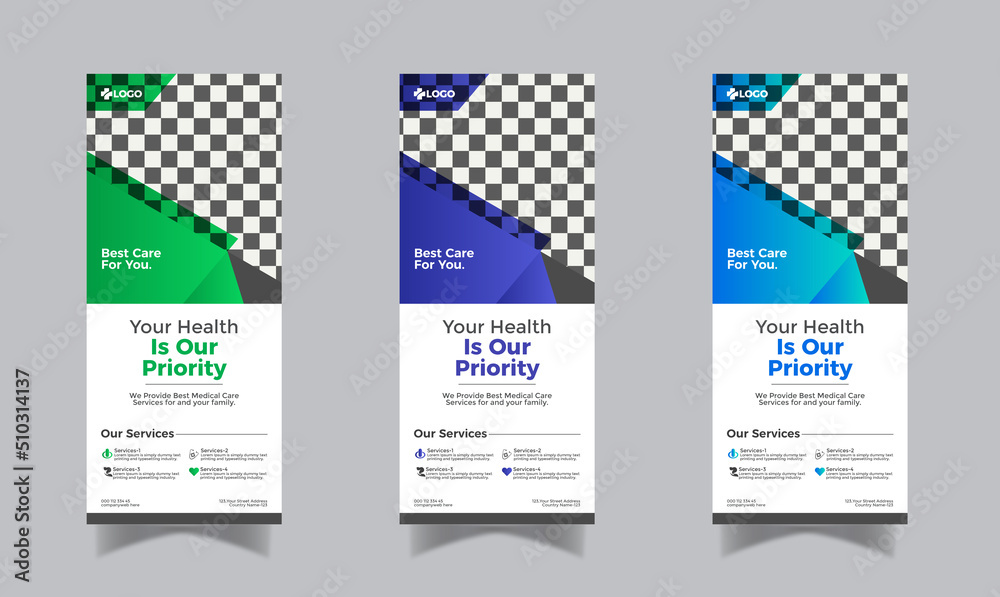 Medical Healthcare roll-up banner and standee medical banner design ...