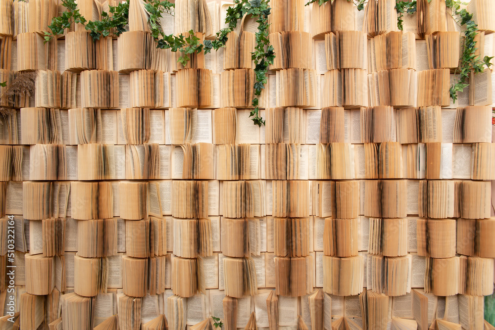 background in the form of unfolded paper books Stock Photo | Adobe Stock