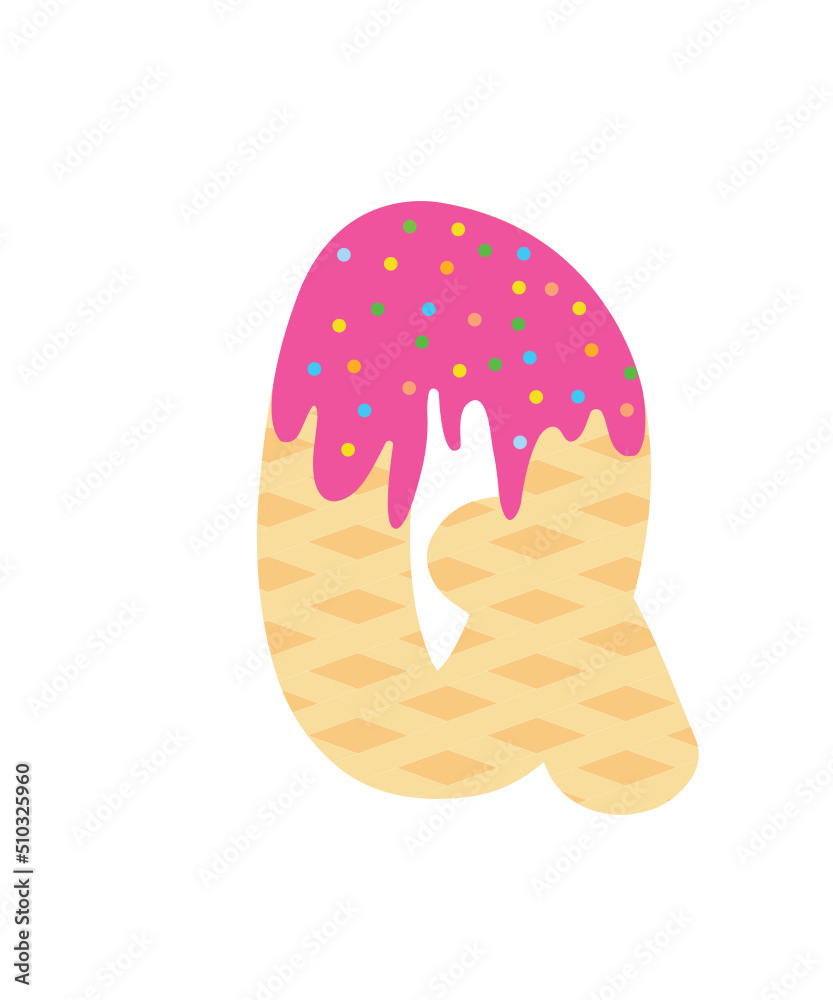 Vetor de ice cream alphabet svg, summer alphabet letters font ice cream ...