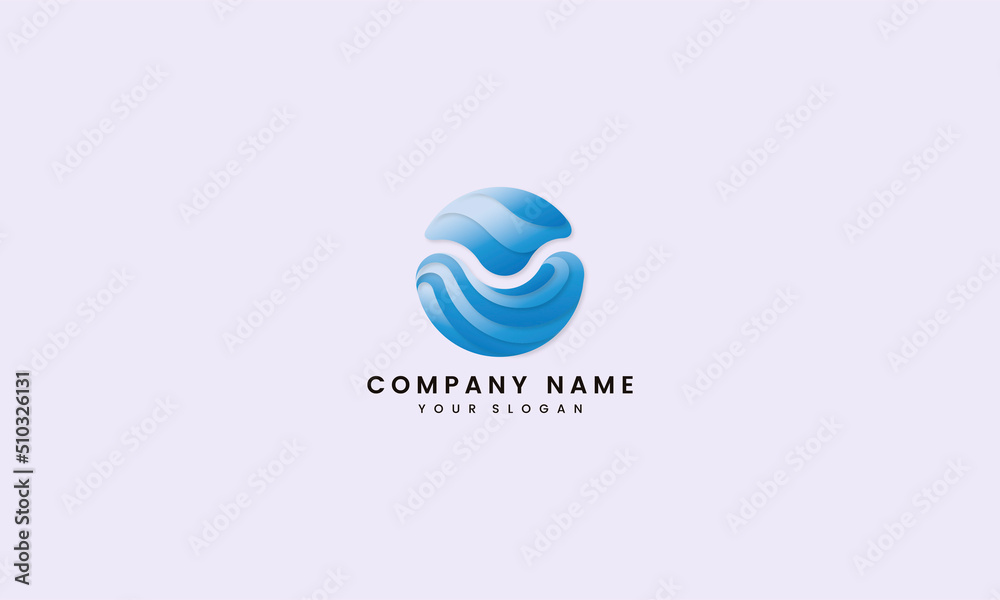 Abstract wave water circle logo design Stock Vector | Adobe Stock