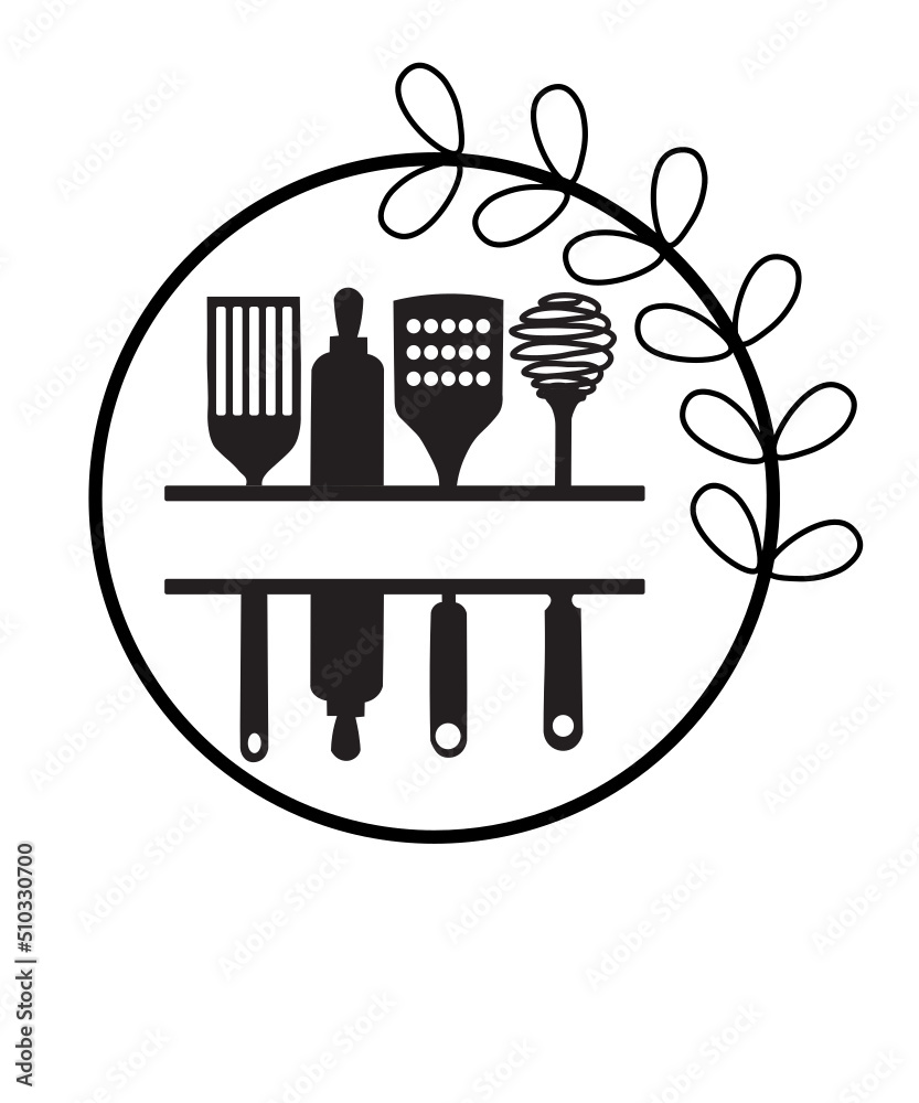 Kitchen Split Frame SVG, kitchen svg, cooking svg, Kitchen Monogram svg ...