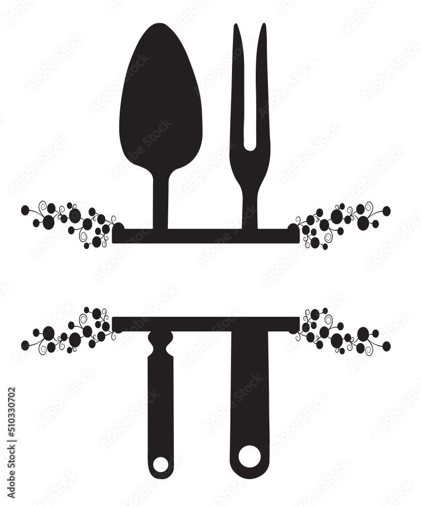 Kitchen Split Frame SVG, kitchen svg, cooking svg, Kitchen Monogram svg ...