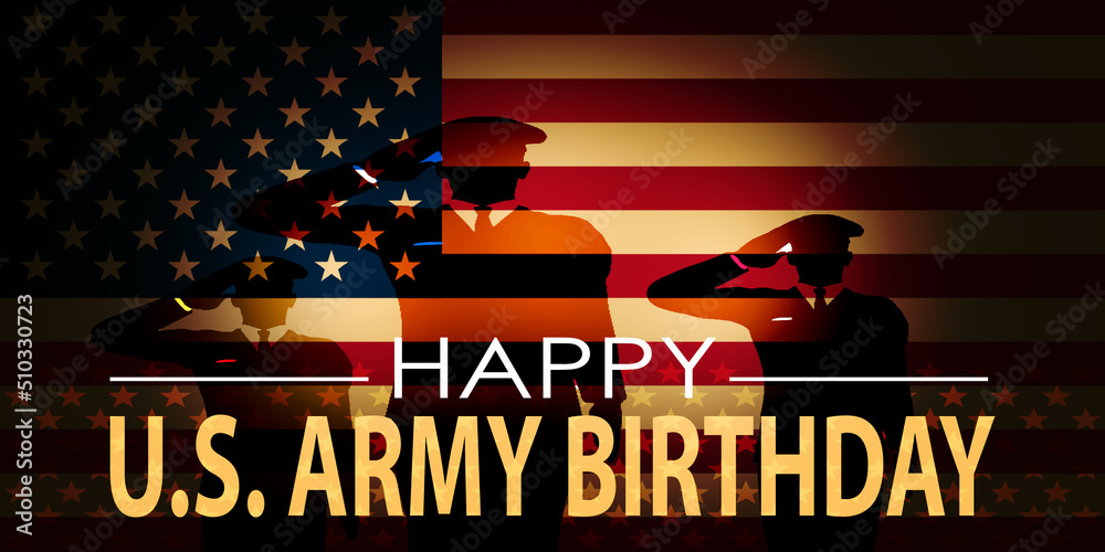 Happy United States Army birthday background with glowing text. Elegant ...