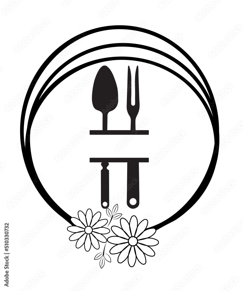 Kitchen Split Frame SVG, kitchen svg, cooking svg, Kitchen Monogram svg ...