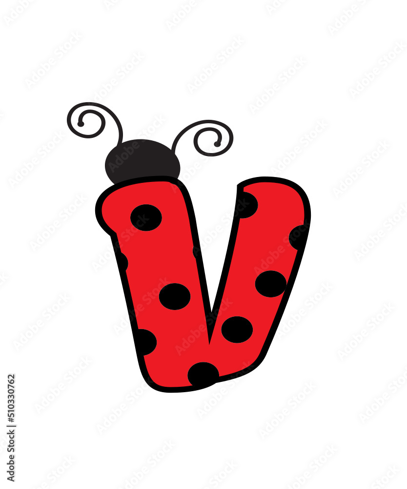 lady bug font letters aphabet svg png, birthday girl boy svg, Ladybug ...