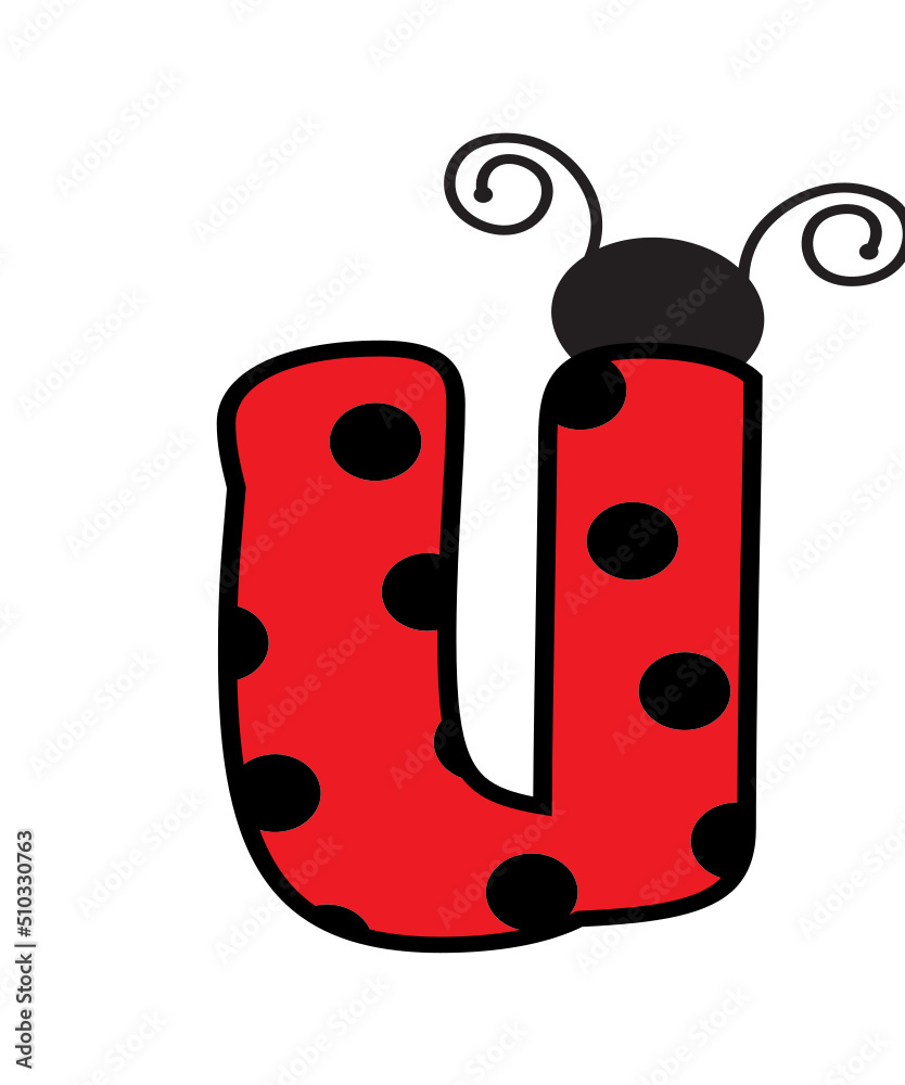lady bug font letters aphabet svg png, birthday girl boy svg, Ladybug ...