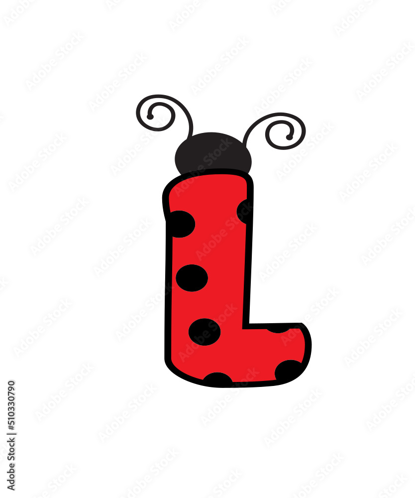 lady bug font letters aphabet svg png, birthday girl boy svg, Ladybug ...