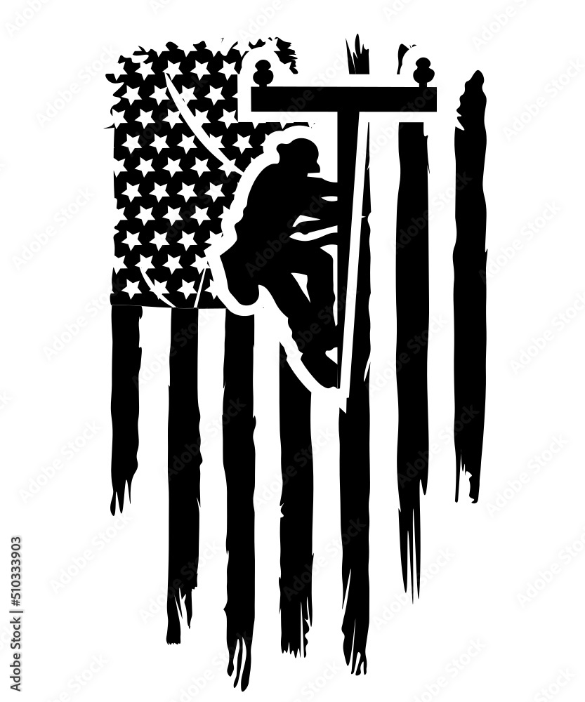 lineman svg, lineman flag svg, lineworker svg, lineman american flag ...