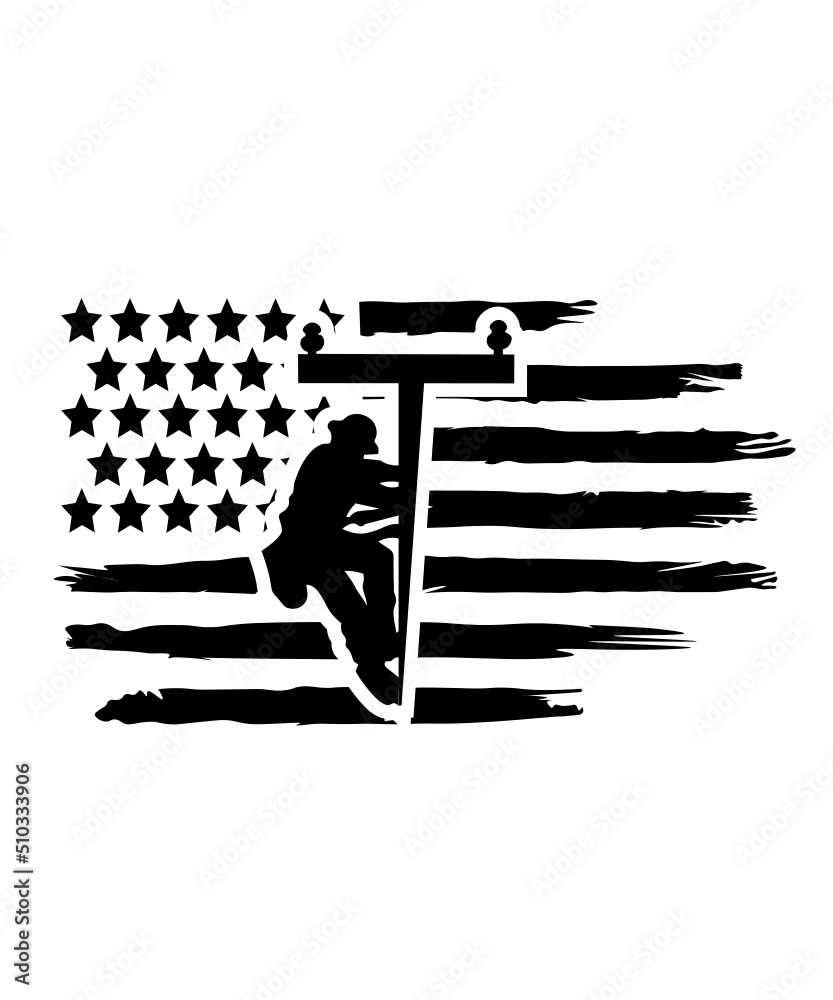 lineman svg, lineman flag svg, lineworker svg, lineman american flag ...