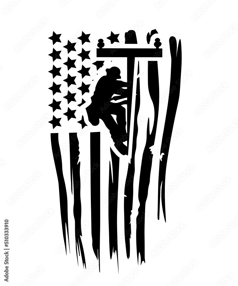 lineman svg, lineman flag svg, lineworker svg, lineman american flag ...