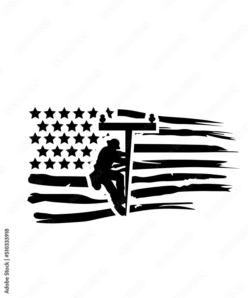 lineman svg, lineman flag svg, lineworker svg, lineman american flag ...