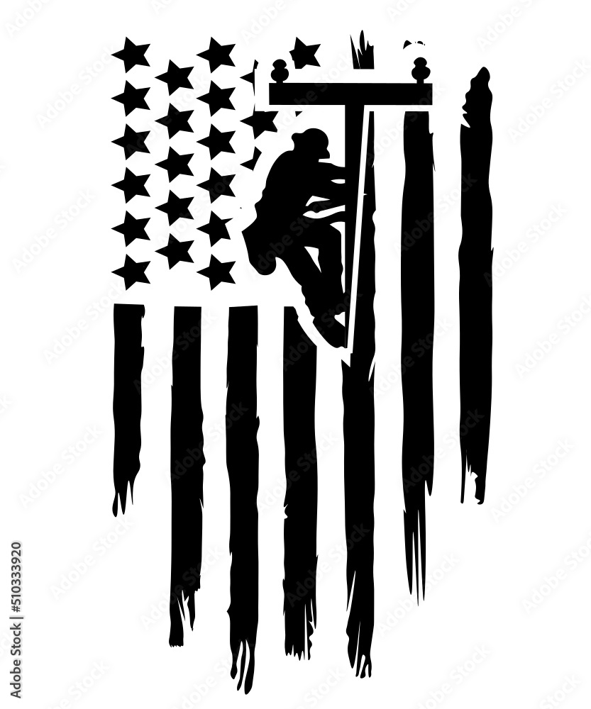 lineman svg, lineman flag svg, lineworker svg, lineman american flag ...