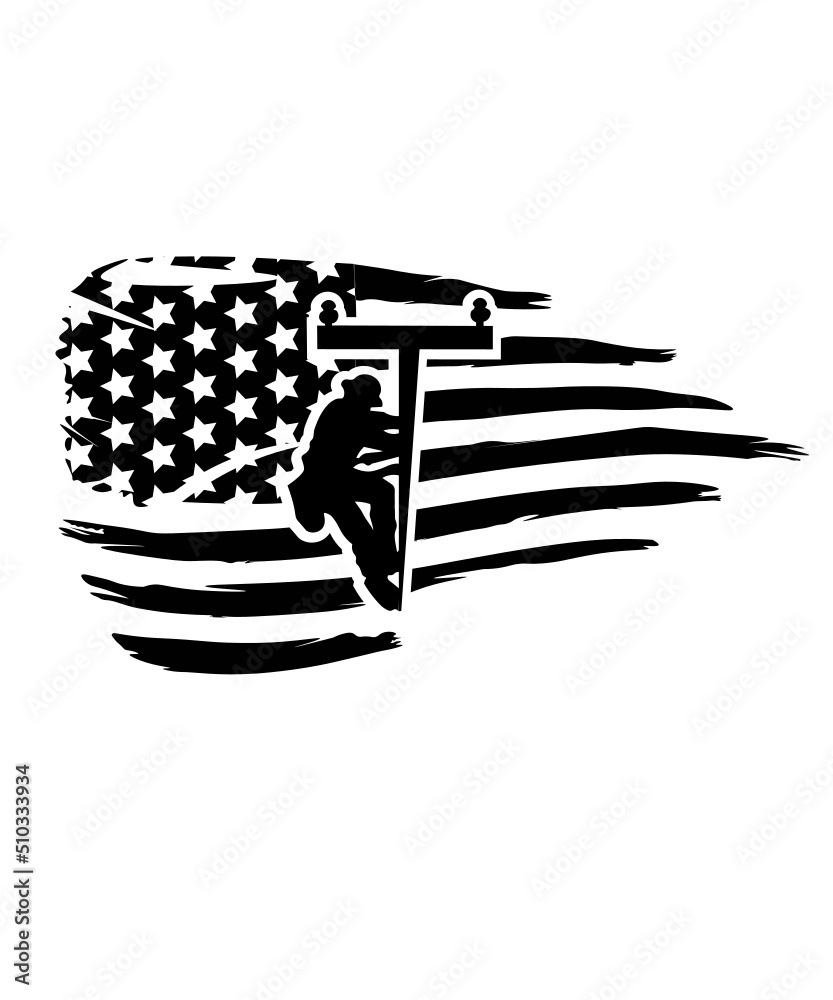 lineman svg, lineman flag svg, lineworker svg, lineman american flag, lineman usa flag ...