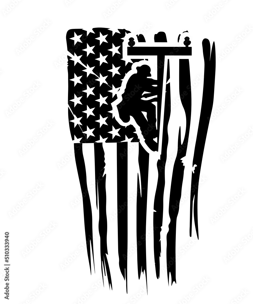 lineman svg, lineman flag svg, lineworker svg, lineman american flag ...