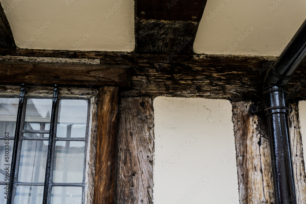 Tudor wall and window detail Stock Photo | Adobe Stock