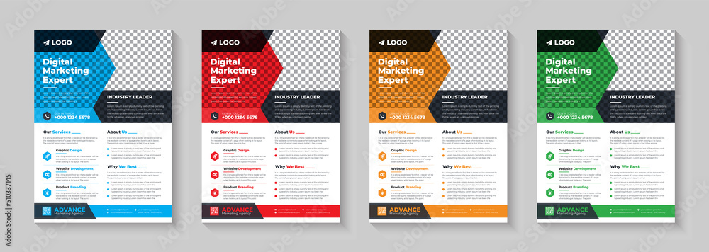 Digital Marketing Agency Flyer, Business Marketing Flyer Set,corporate ...