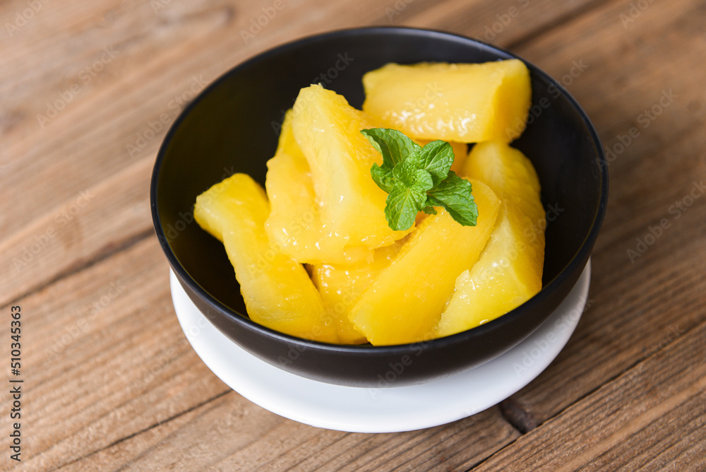 Boiled cassava root dessert Thai food or brazilian food cassava ...