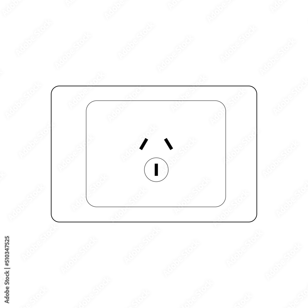 Power plug Socket Outlet type I, Outline style Vector illustration ...