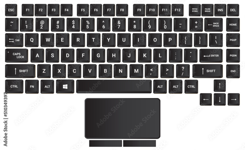 Vecteur Stock Keyboard vector design, keyboard layout vector with the ...