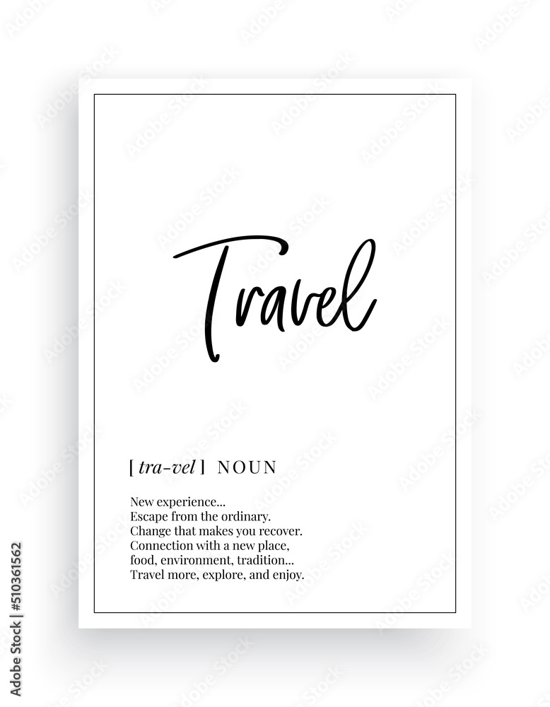 Travel, vector. Minimalist modern poster design. Travel cription ...