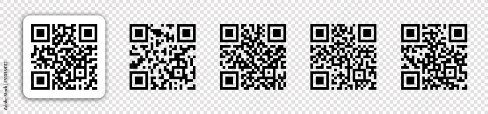 QR code sample for scanning, isolated on transparent background, vector ...