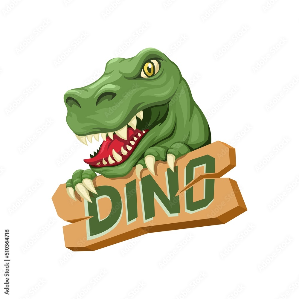 Dinosaur holding sign board mascot. prehistoric animal symbol cartoon ...