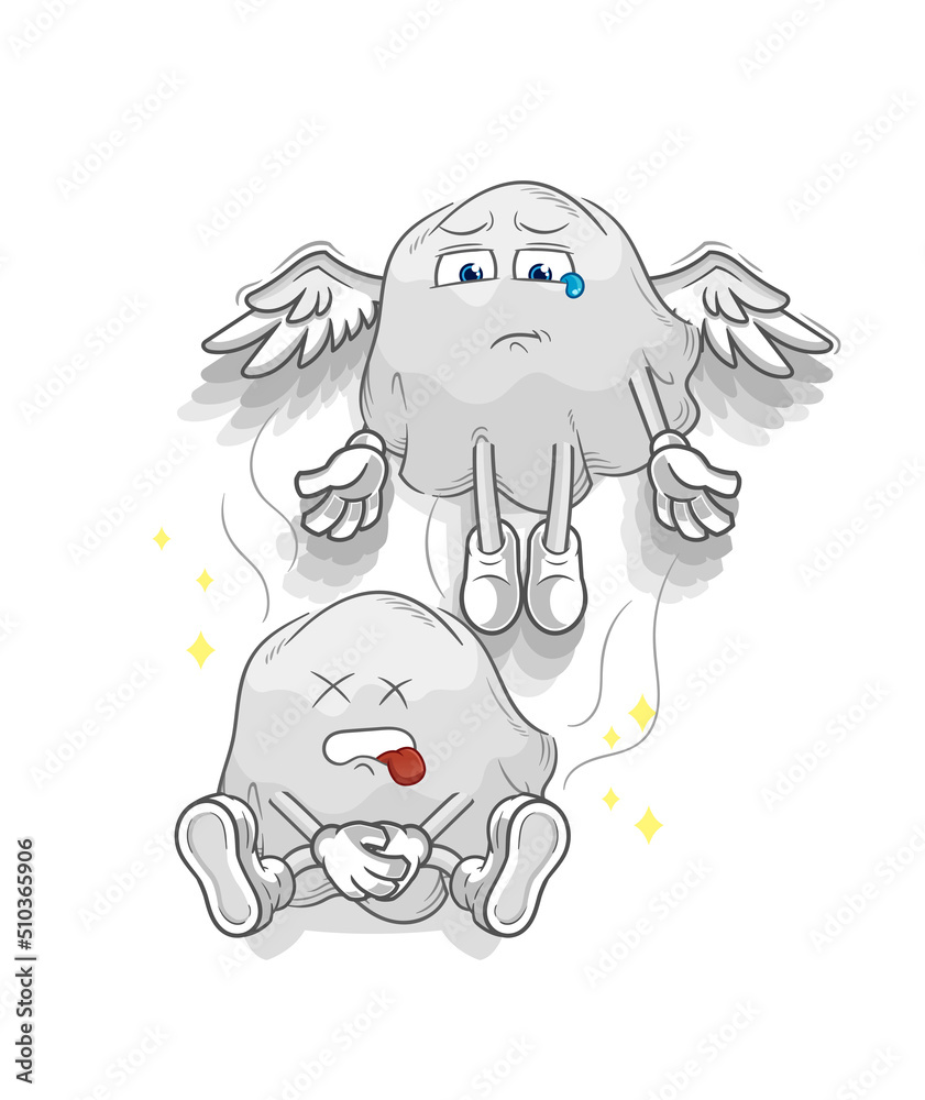 ghost spirit leaves the body mascot. cartoon vector Stock Vector ...