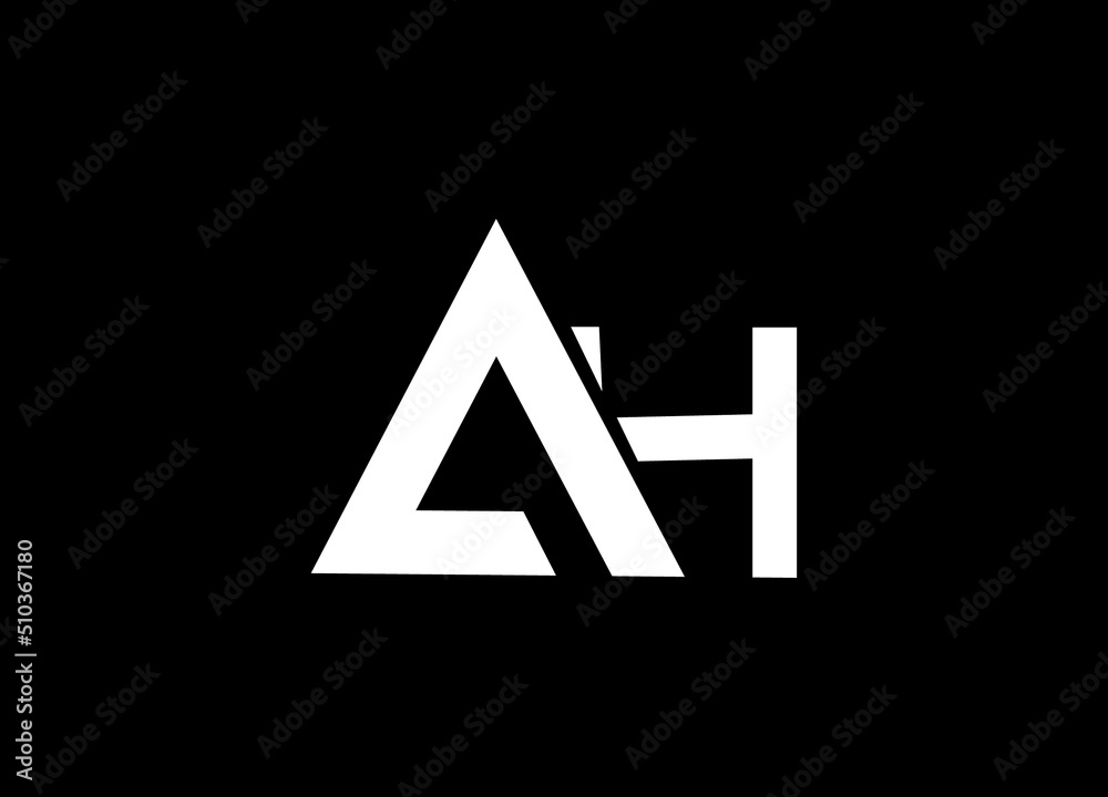 AH logo design. AH Letter Logo Desig. Initial letter AH logotype ...