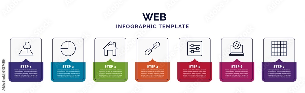 infographic template with icons and 7 options or steps. infographic for ...