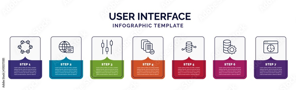 Vecteur Stock infographic template with icons and 7 options or steps. infographic for user ...