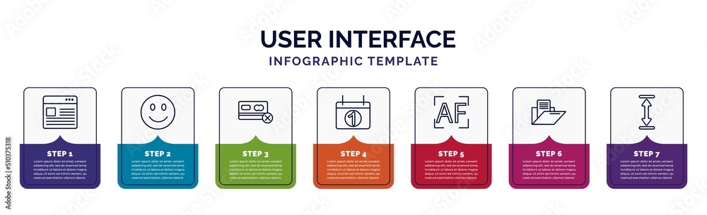 infographic template with icons and 7 options or steps. infographic for ...