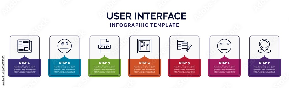 Vetor de infographic template with icons and 7 options or steps ...