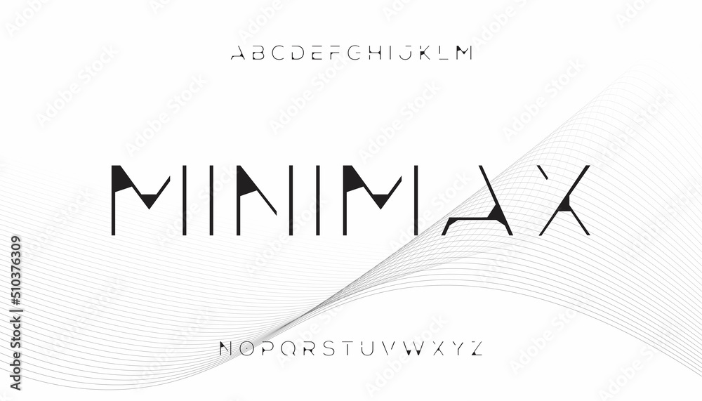 Minimax, Thin Typeface Uppercase Alphabet Font Vector. Stock Vector ...