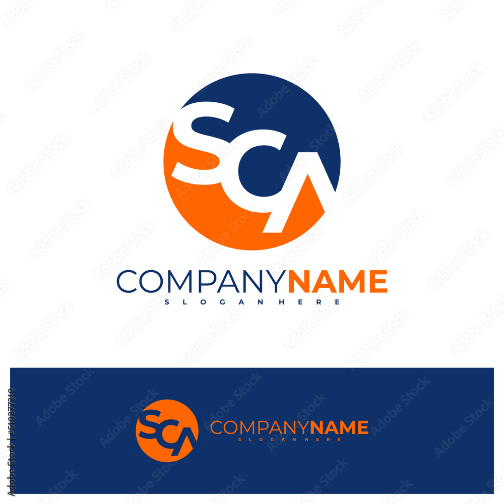 Letter S C A logo design vector template, Initial SCA logo concepts ...