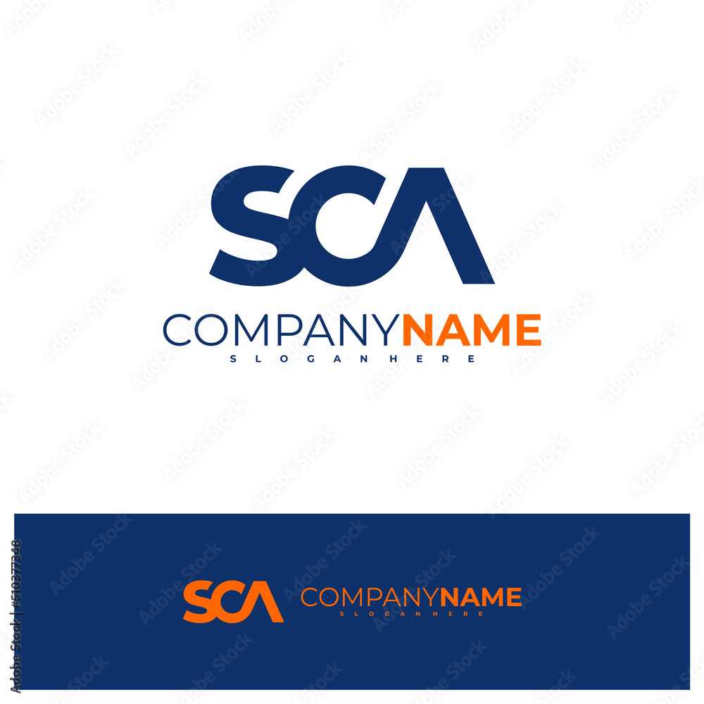 Letter S C A logo design vector template, Initial SCA logo concepts ...