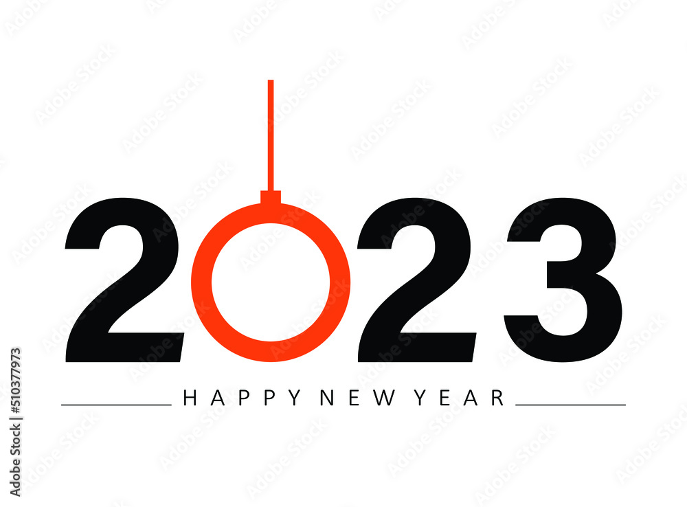 Happy new year 2023. Typography logo 2023 vision, 2023 New Year banner ...