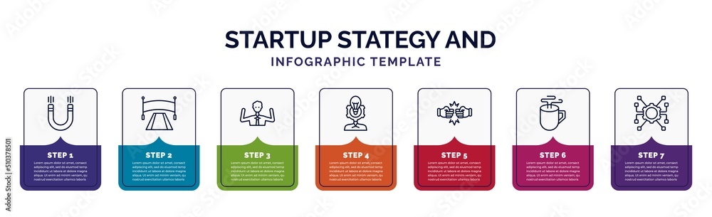 infographic template with icons and 7 options or steps. infographic for ...