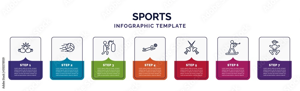 infographic template with icons and 7 options or steps. infographic for ...