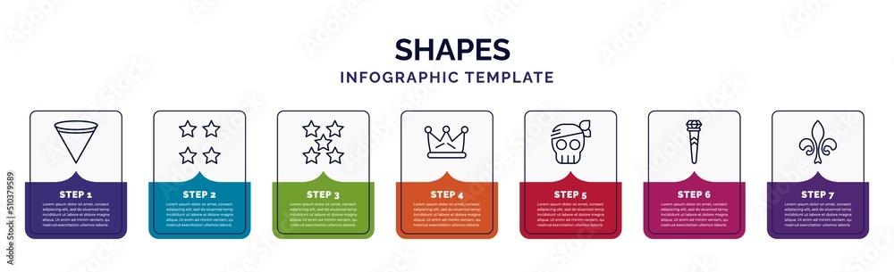 infographic template with icons and 7 options or steps. infographic for ...