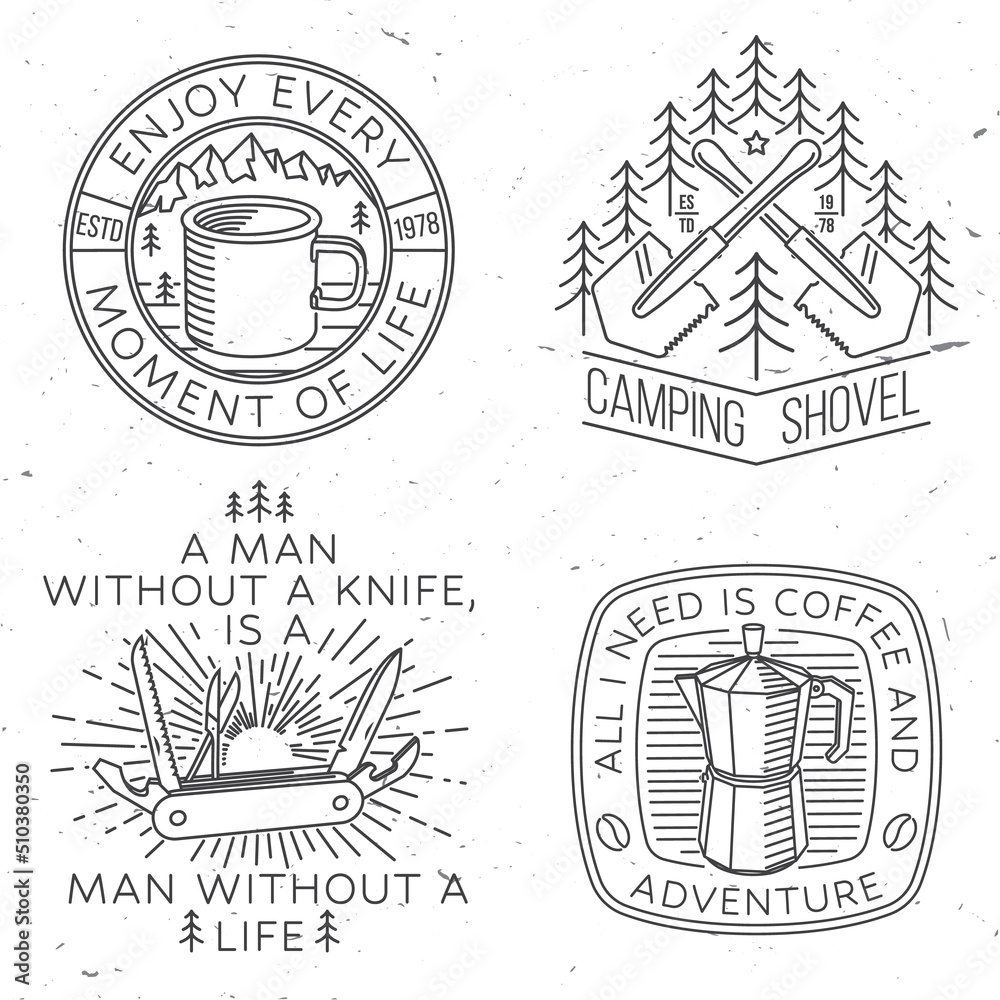 Set of travel inspirational quotes. Vector. Vintage line art design ...