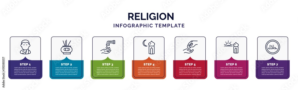 infographic template with icons and 7 options or steps. infographic for ...