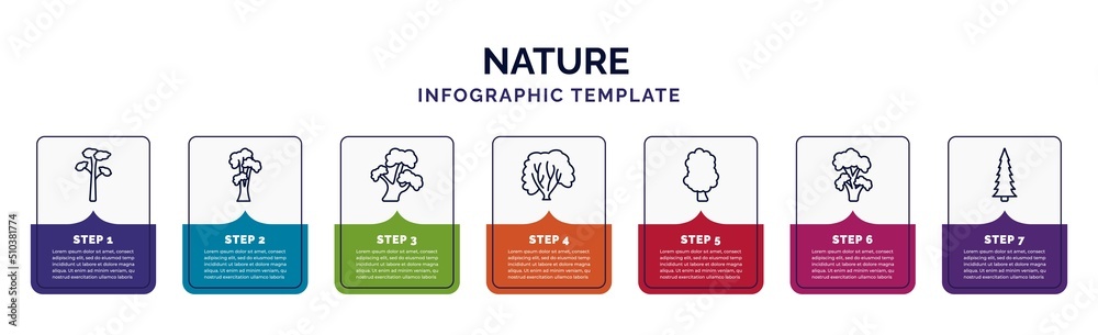 Vecteur Stock infographic template with icons and 7 options or steps ...