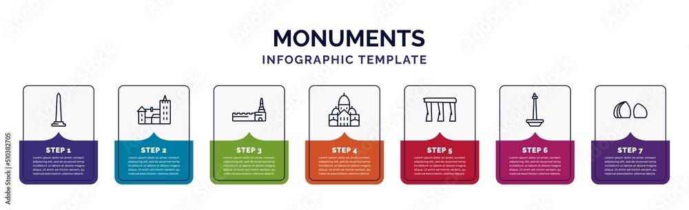 infographic template with icons and 7 options or steps. infographic for ...