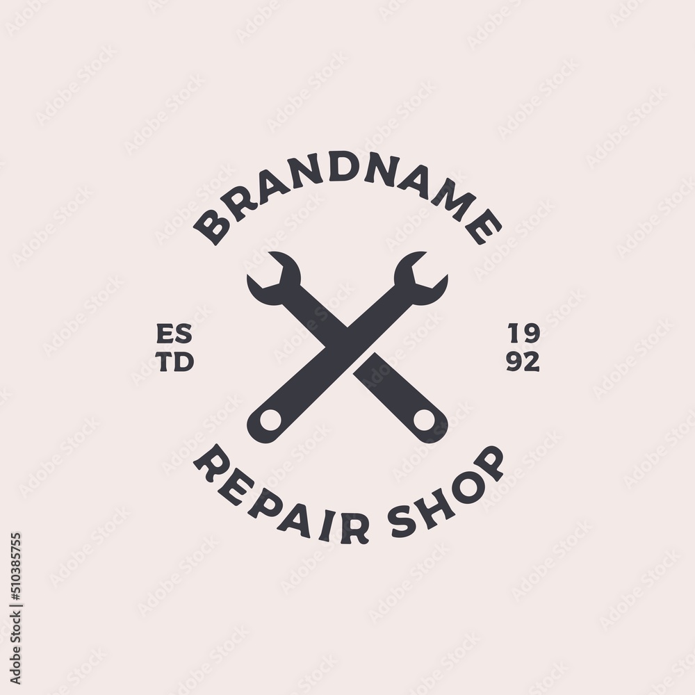 Repair shop logo design vector illustration Stock Vector | Adobe Stock
