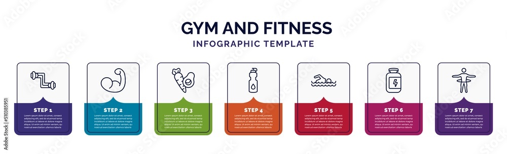 infographic template with icons and 7 options or steps. infographic for ...
