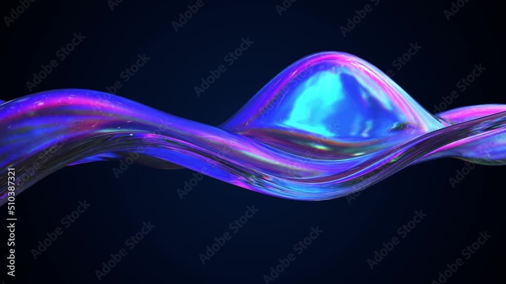 Abstract Glass Shape with rainbow reflections Looped Animation. Stock ...