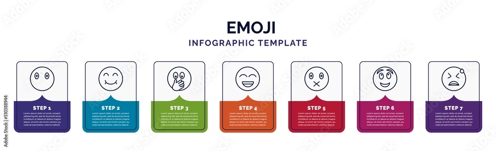 infographic template with icons and 7 options or steps. infographic for ...