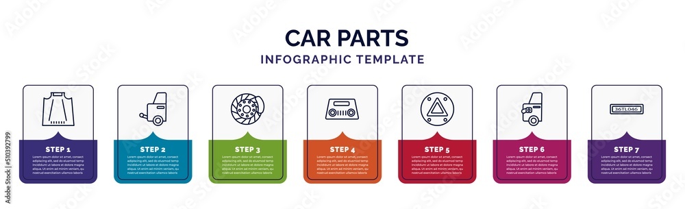 infographic template with icons and 7 options or steps. infographic for ...